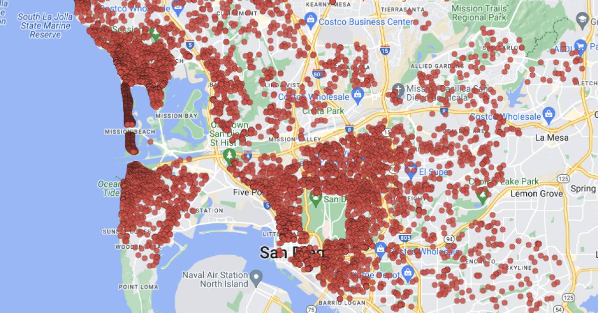 Maps of Vacation Rentals in San Diego Are Fueling a Fiery Debate About ...